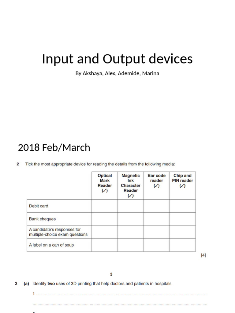Input and Output Devices | PDF