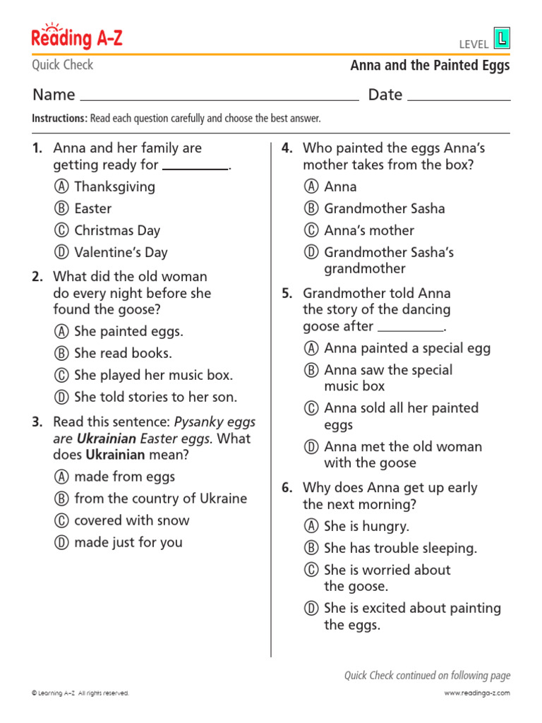 Anna and The Painted Eggs | PDF | Inference