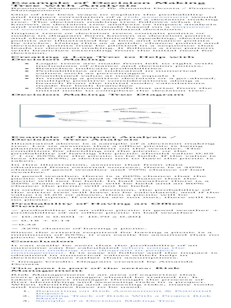 Example of Decision Making Tree with Analysis | PDF | Risk | Probability