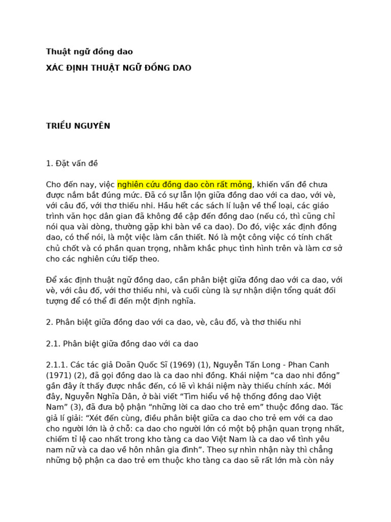 Thuật ngữ đồng dao | PDF