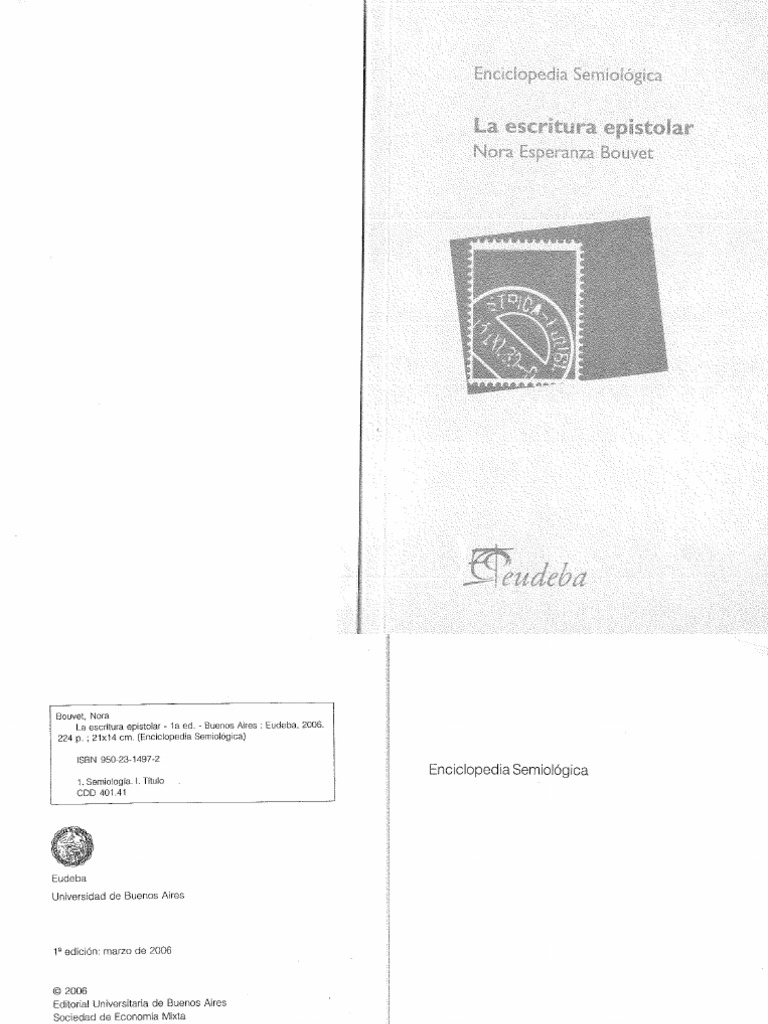 La Escritura Epistolar Nora Esperanza Bouvet PDF - Comprimido | PDF