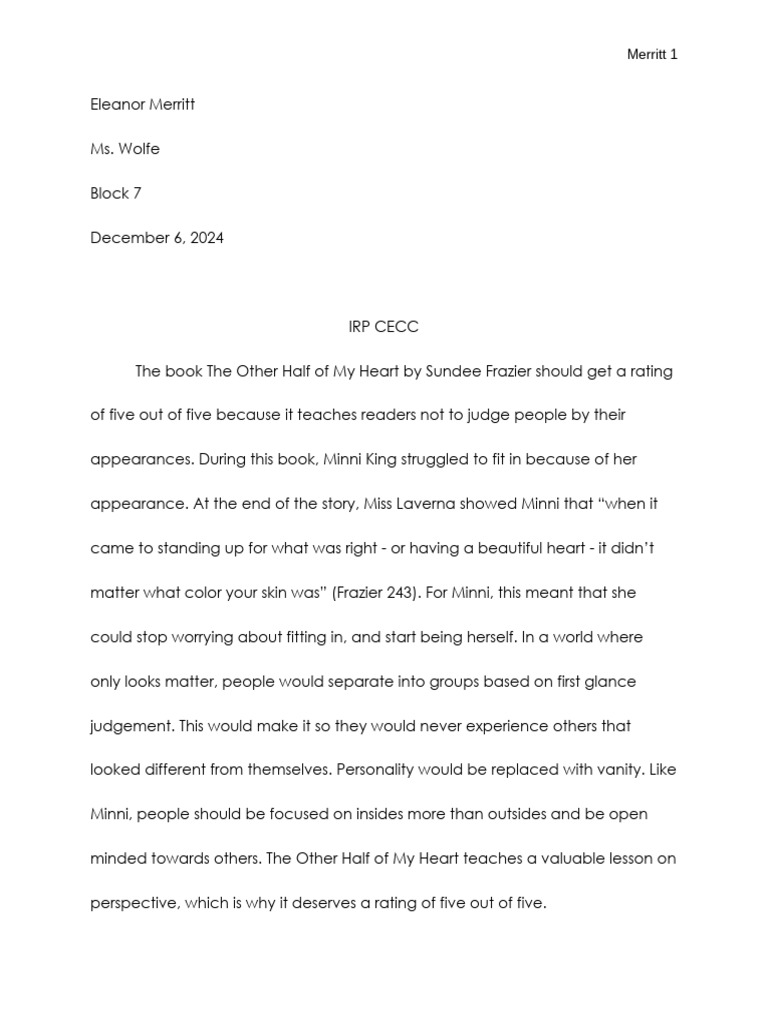 Eleanor Merritt IRP CECC | PDF