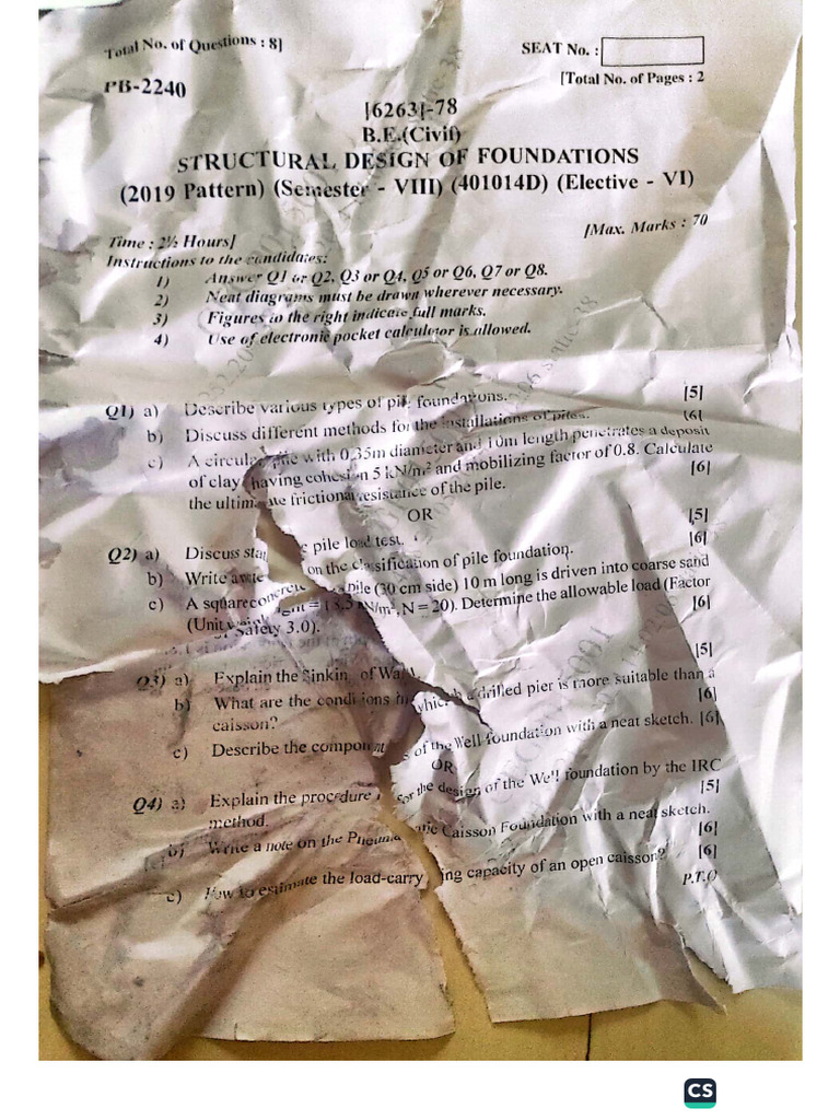 exam que paper | PDF