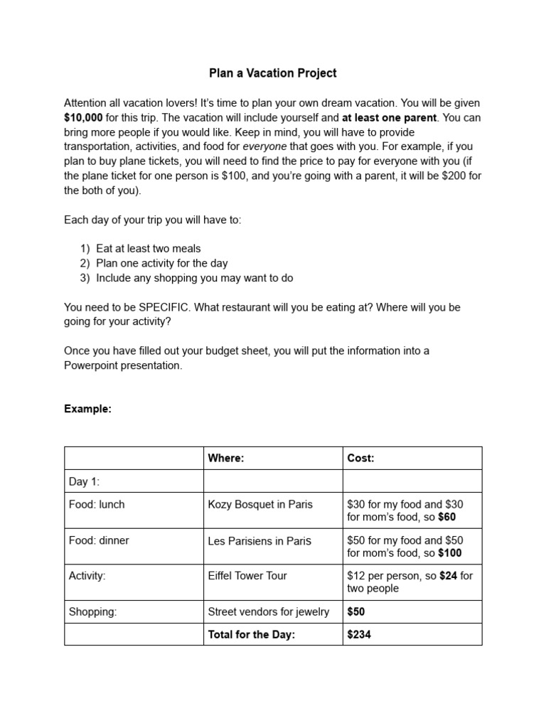 Dream Vacation Planning Guide | PDF