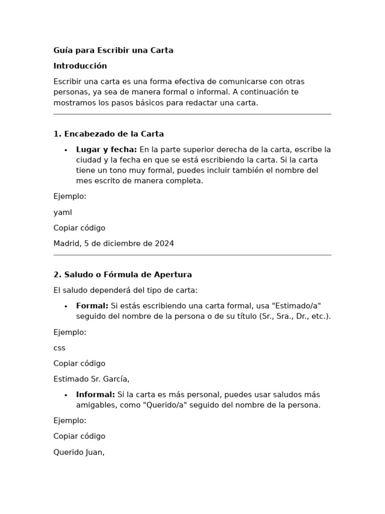 Cómo Escribir una Carta Efectiva | PDF