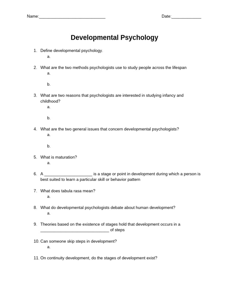 Developmental Psychology | PDF | Developmental Psychology | Cognitive ...