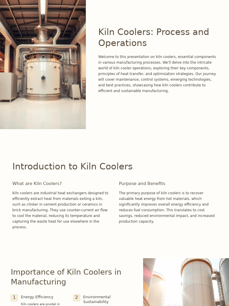 Kiln Coolers Process and Operations | PDF | Heat Transfer | Efficient ...