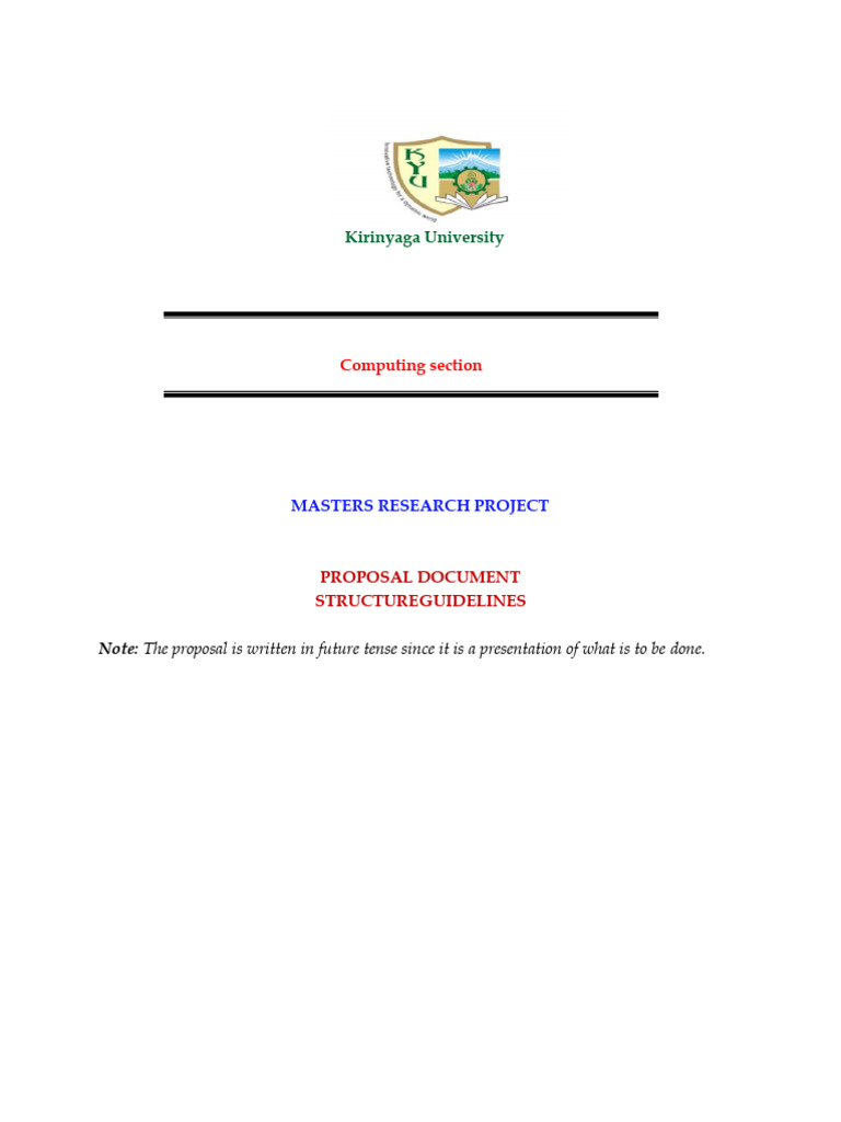 Kirinyaga University PostGraduate Research Proposal Structure ...
