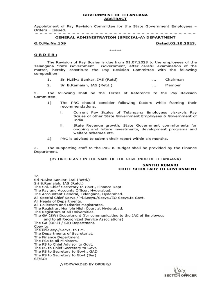 G.O.159 - PRC-Appointment-2023 | PDF | Public Administration | Government