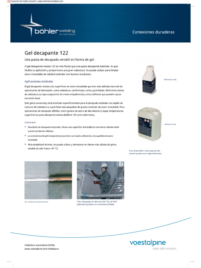 Ficha Tecnica de Decapante Gel 122 | PDF