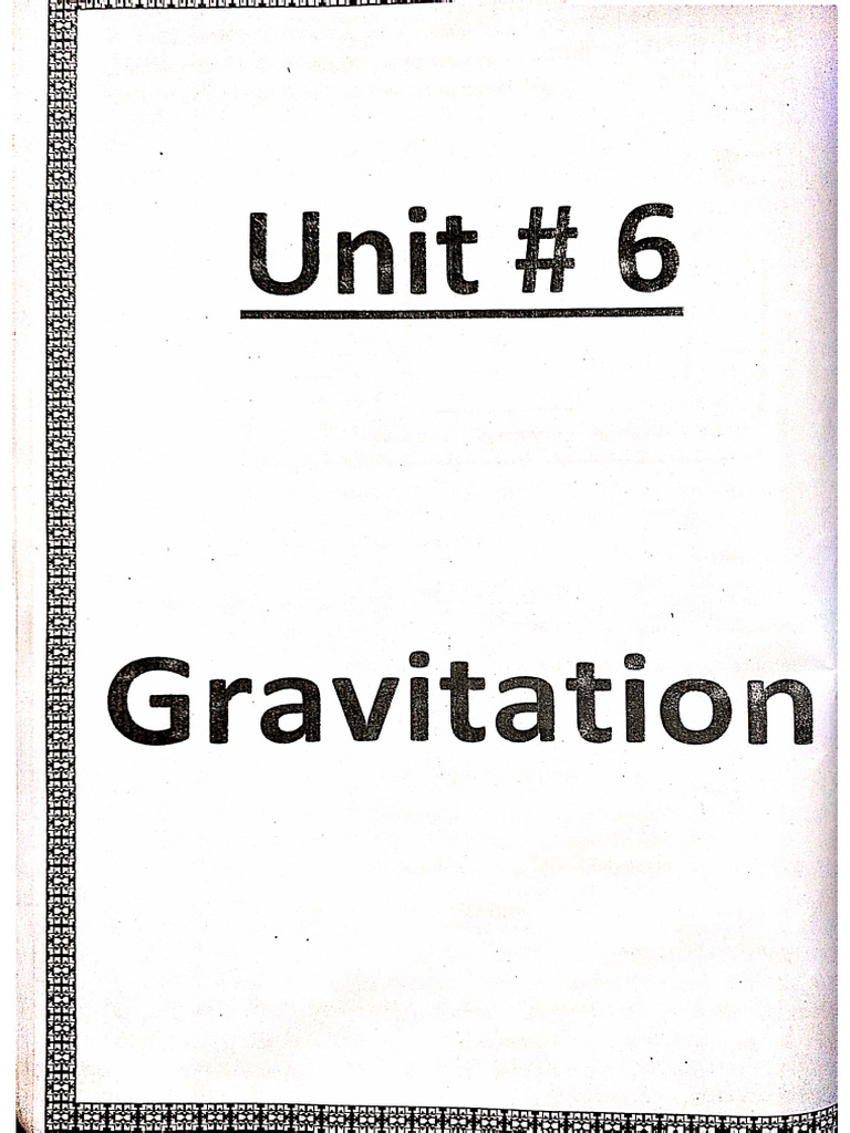 Class 9th Physics Unit #06 Gravitation | PDF
