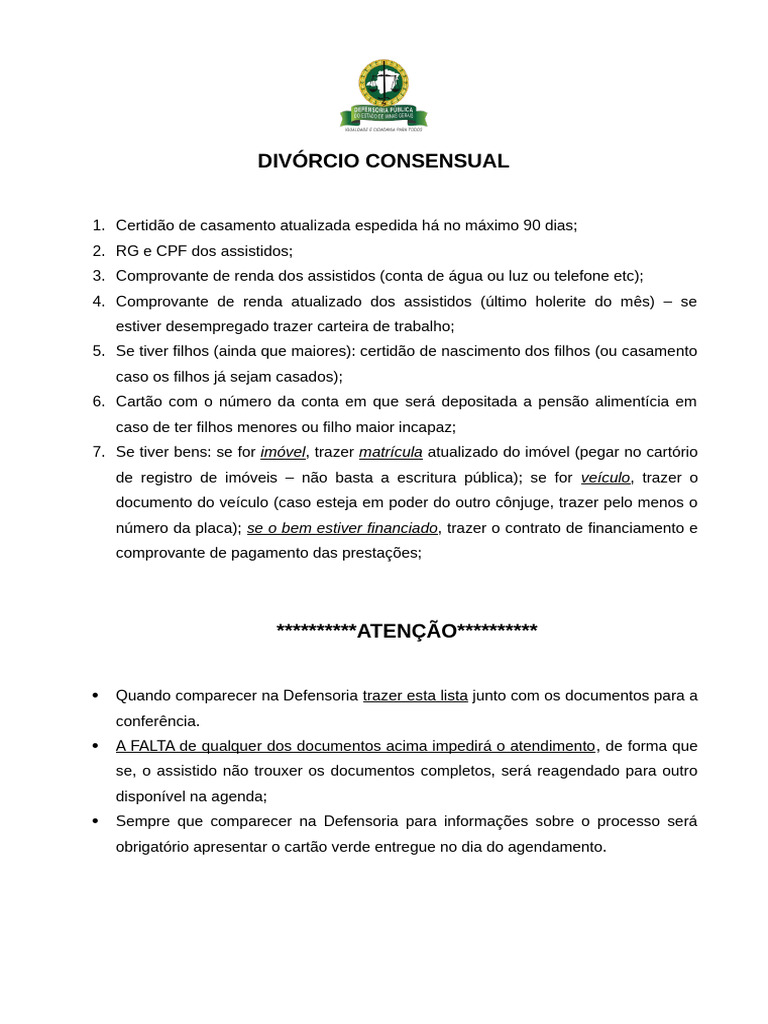 Divórcio Consensual | PDF
