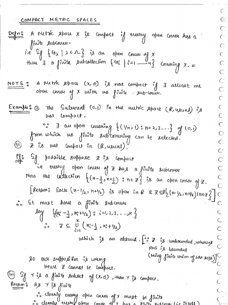 Compact Metric Space | PDF