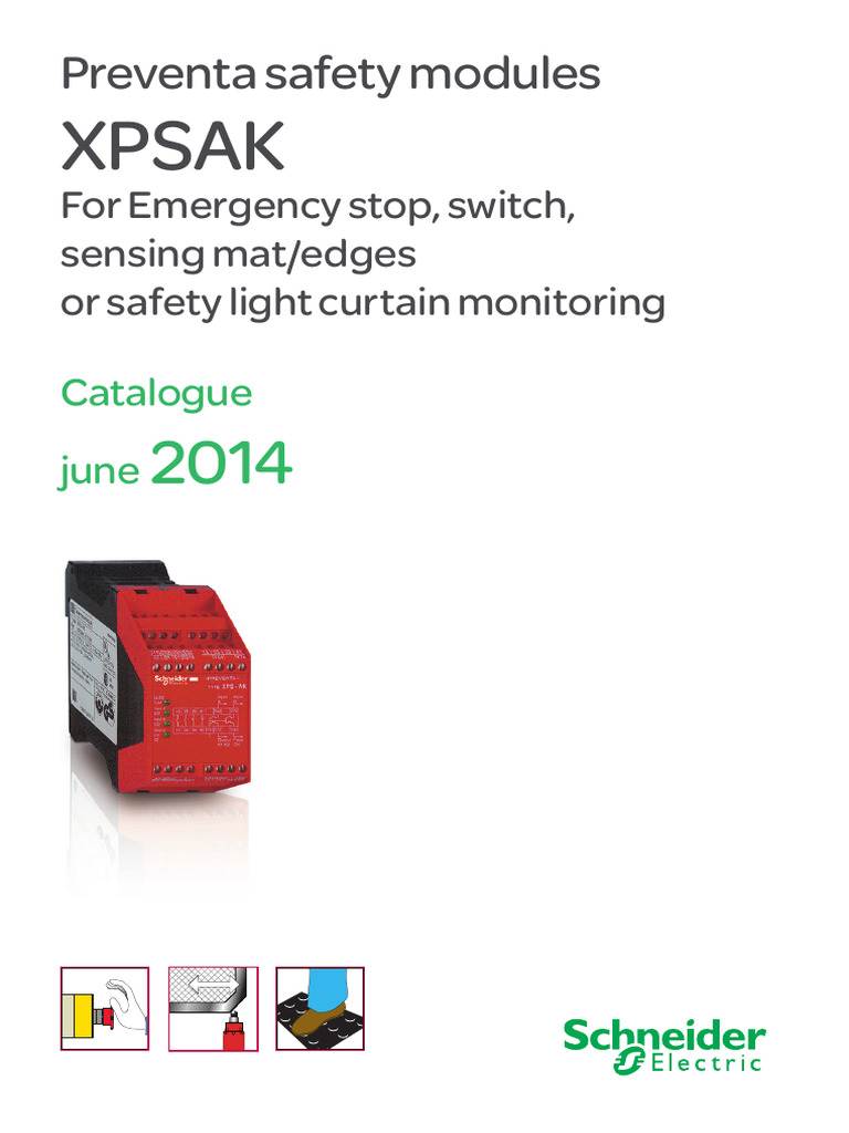 Preventa safety modules XPSAK For Emergency stop for switch for sensing ...