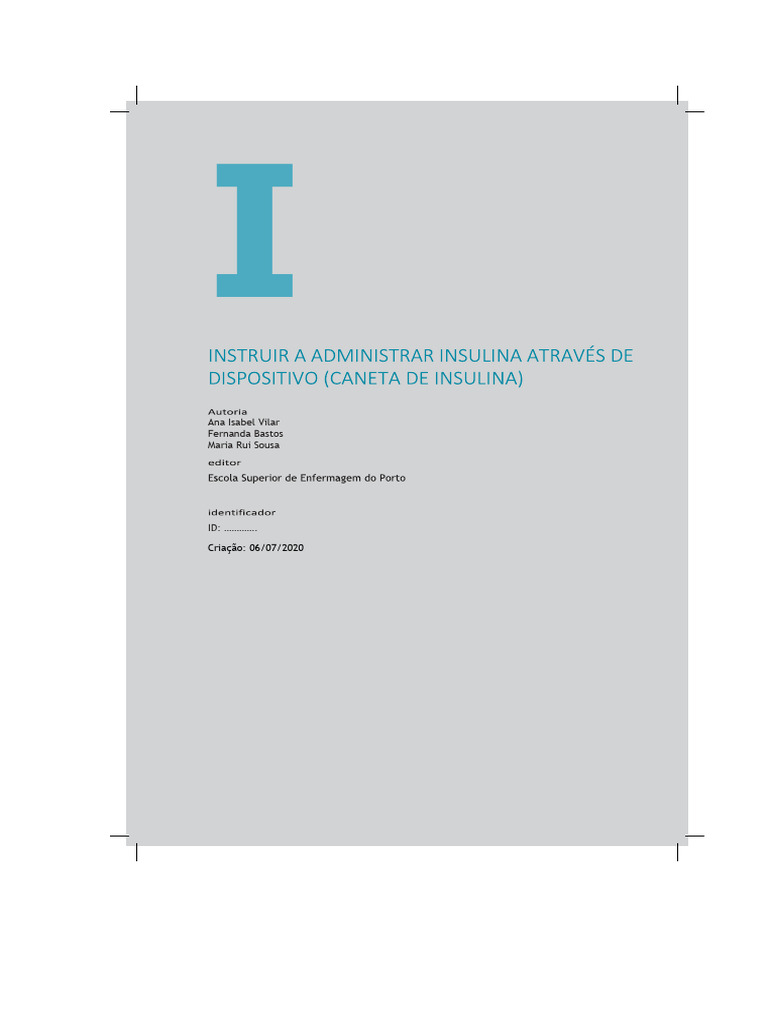Procedimento GDRT - Instruir A Administrar Insulina Através de ...