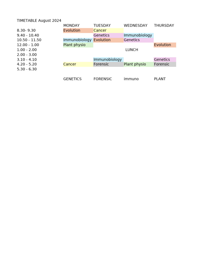 Timetable Sem 5 | PDF