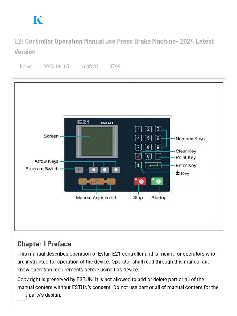 E21 Controller Guide for Operators | PDF | Numerical Control ...