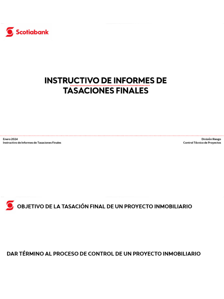 Instructivo Tasaciones Finales - VCTP - 01 2024 | PDF | Economía Financiera | Banca de inversión