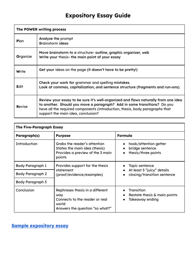 Expository Essay Notes | PDF | Essays | Writing
