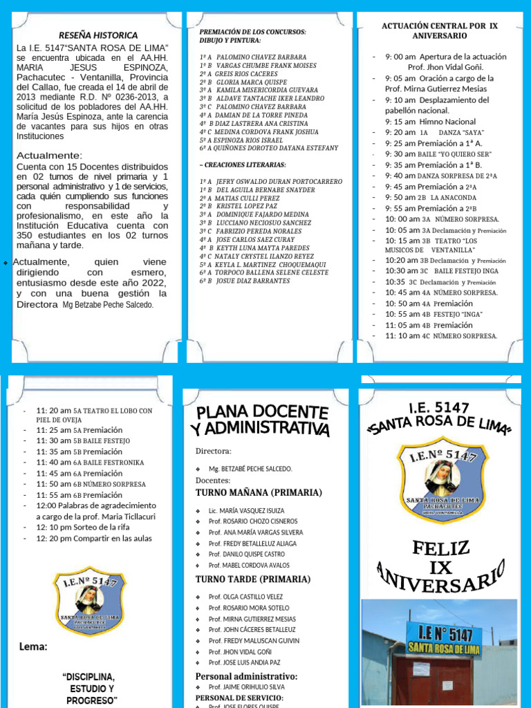 Programa_Aniversario_IE5147 | PDF