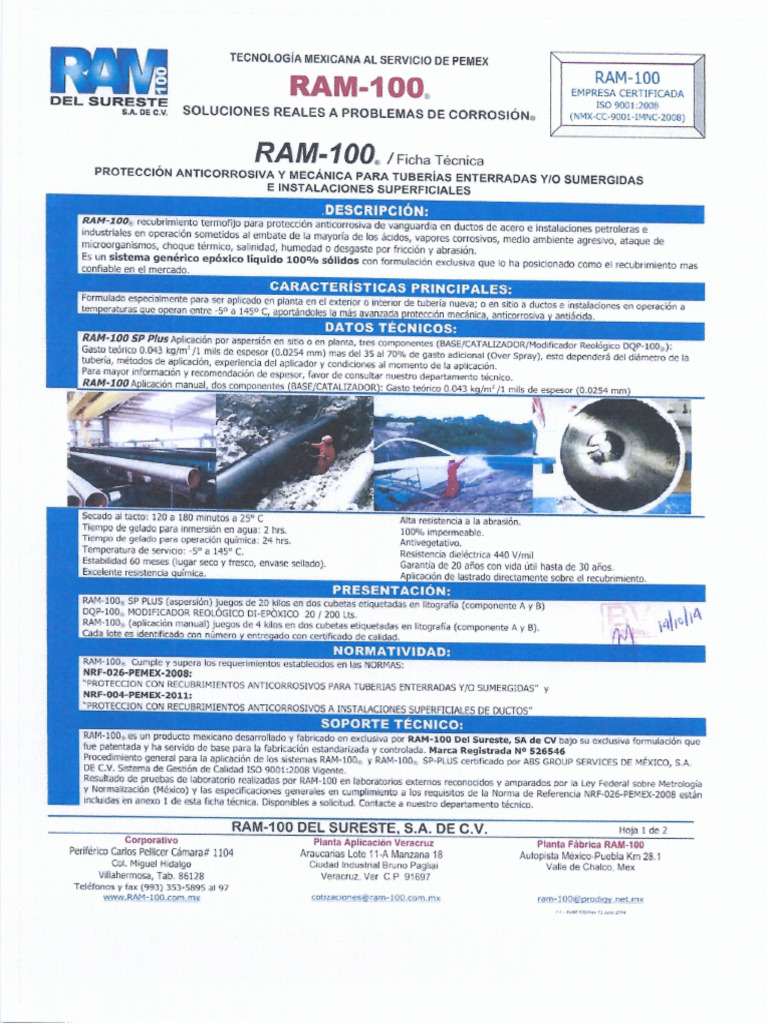 2.5 - Carta Tecnica Ram-100 | PDF