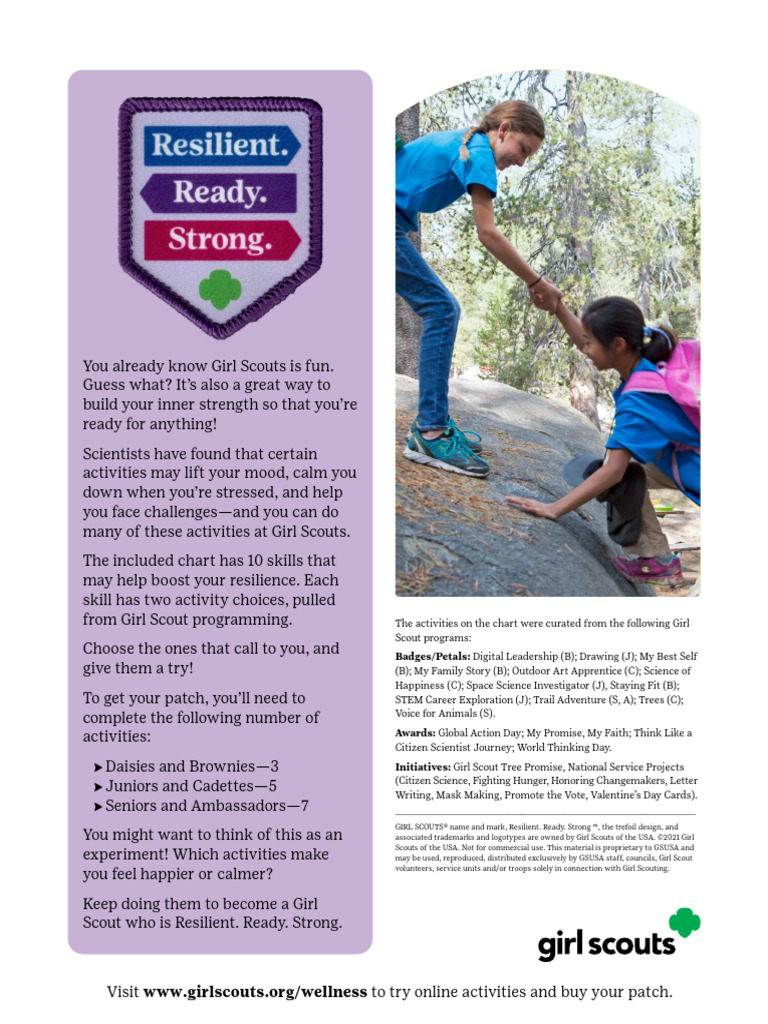 GSUSA - Resilient Ready Strong - Activity Guide | PDF