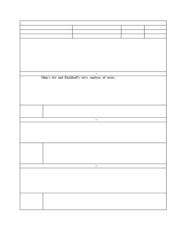 BEE Syllabus | PDF | Electric Motor | Electrical Network