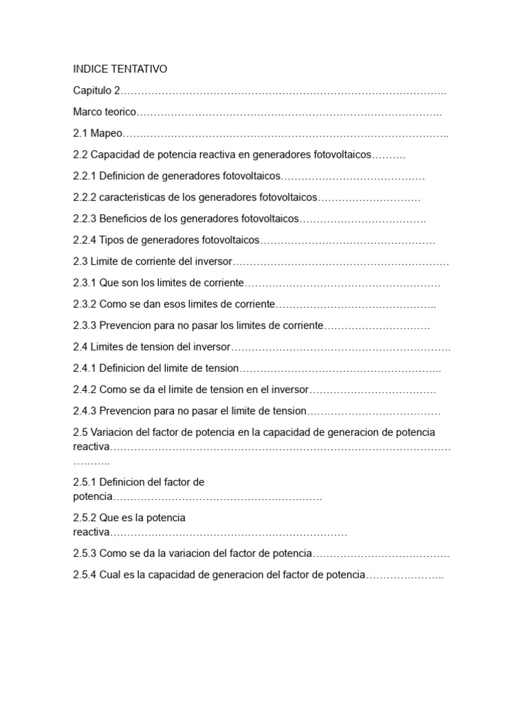 indice tentativo marco teórico, león molina José eduardo | PDF