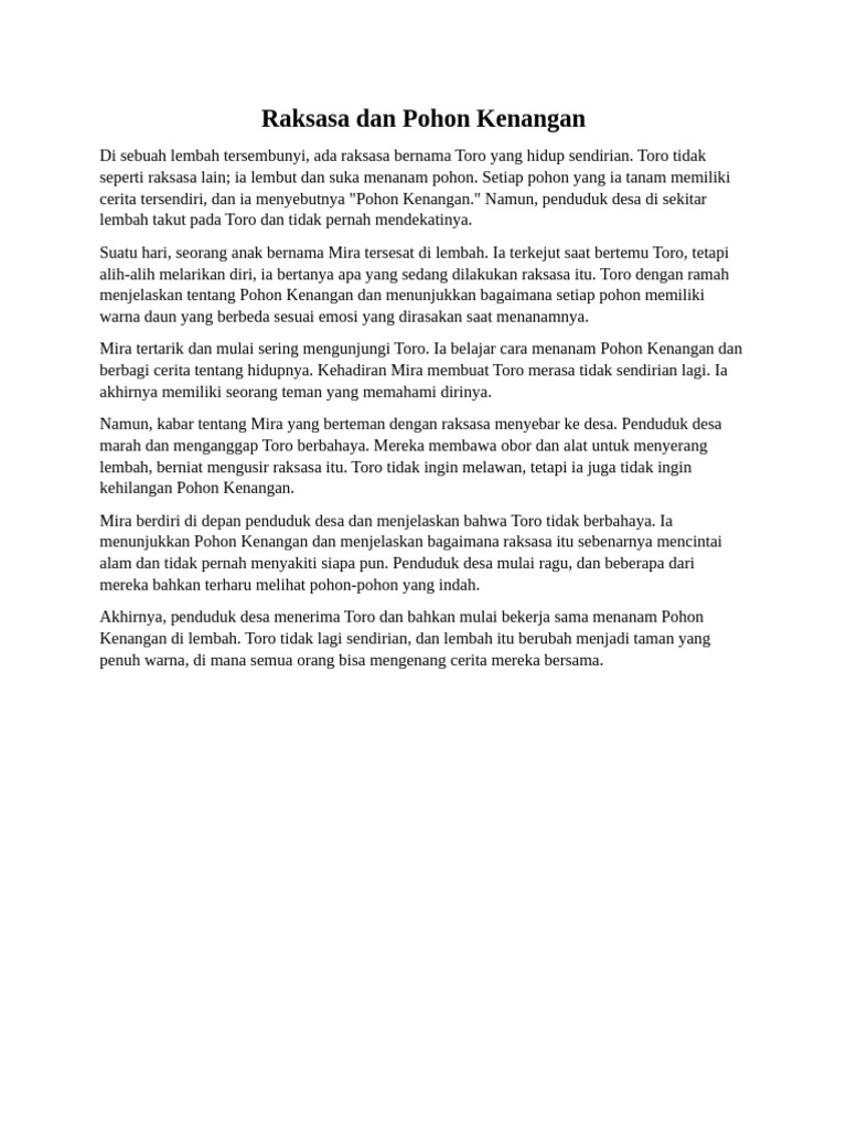 Raksasa Dan Pohon Kenangan | PDF