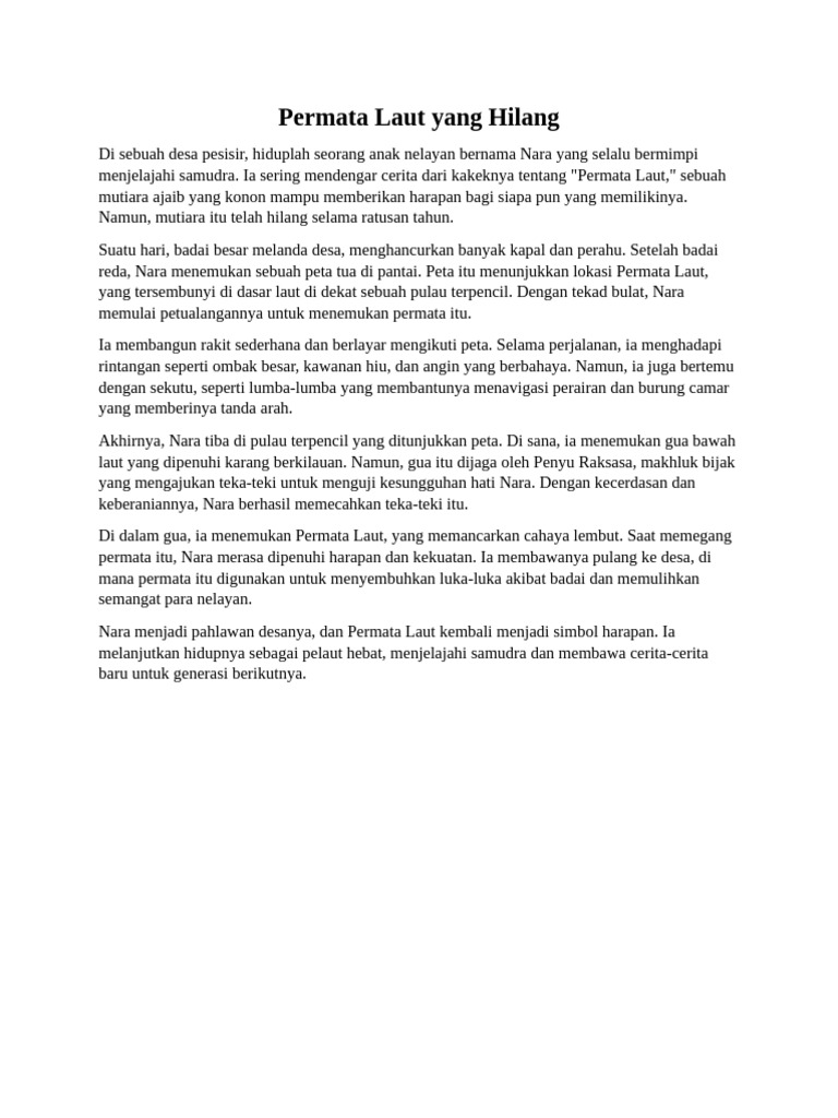 Permata Laut Yang Hilang | PDF