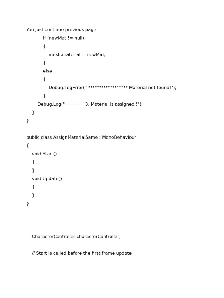 Unity Material Assignment Script | PDF