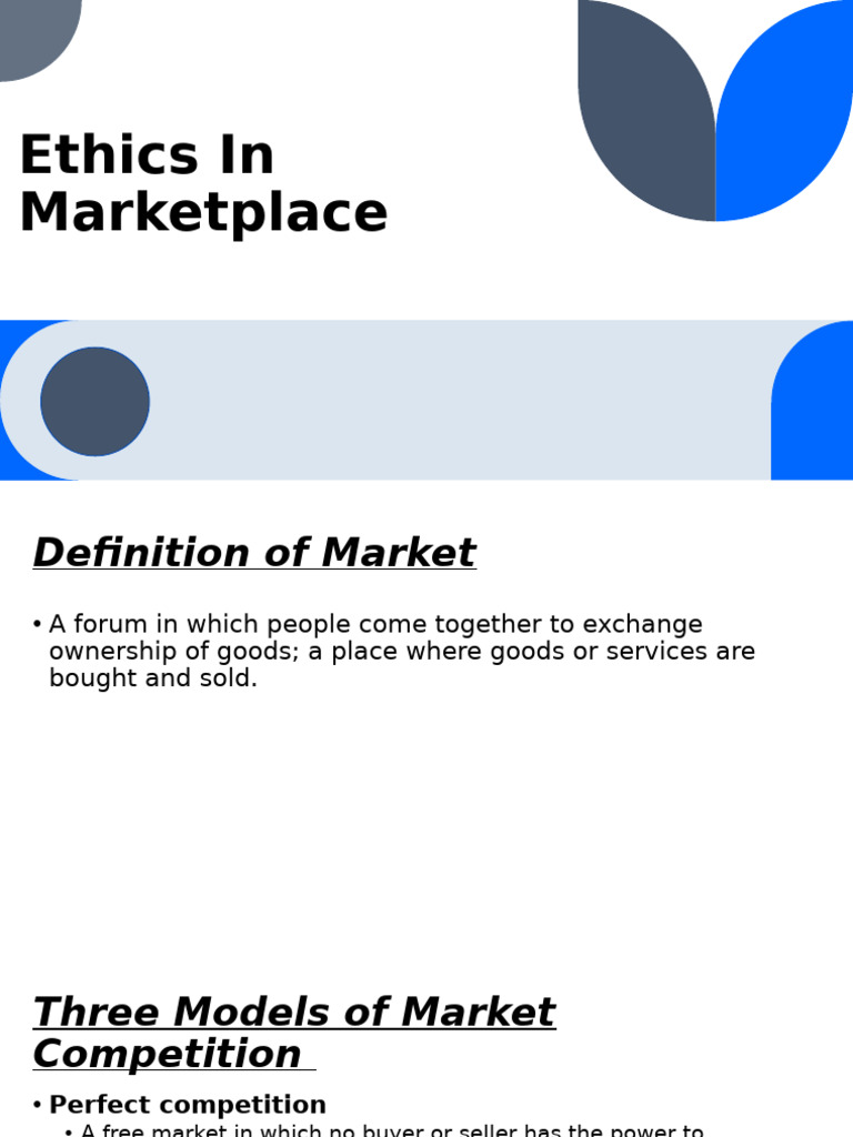 Ethics in Market Competition Explained | PDF | Supply And Demand | Monopoly