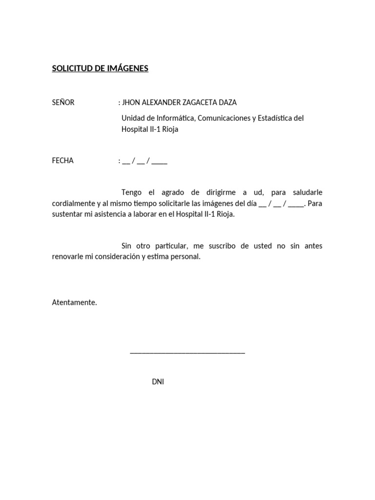 Solicitud de Imágenes | PDF