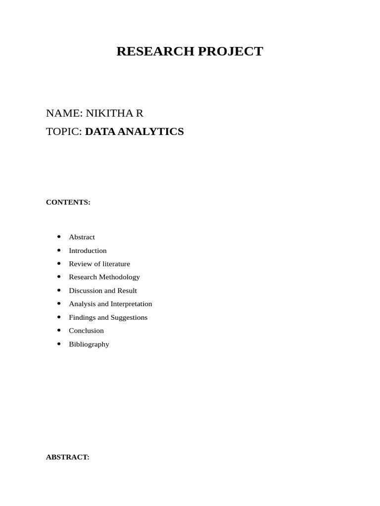 Nikitha R: Data Analytics Insights | PDF | Analytics | Data Analysis