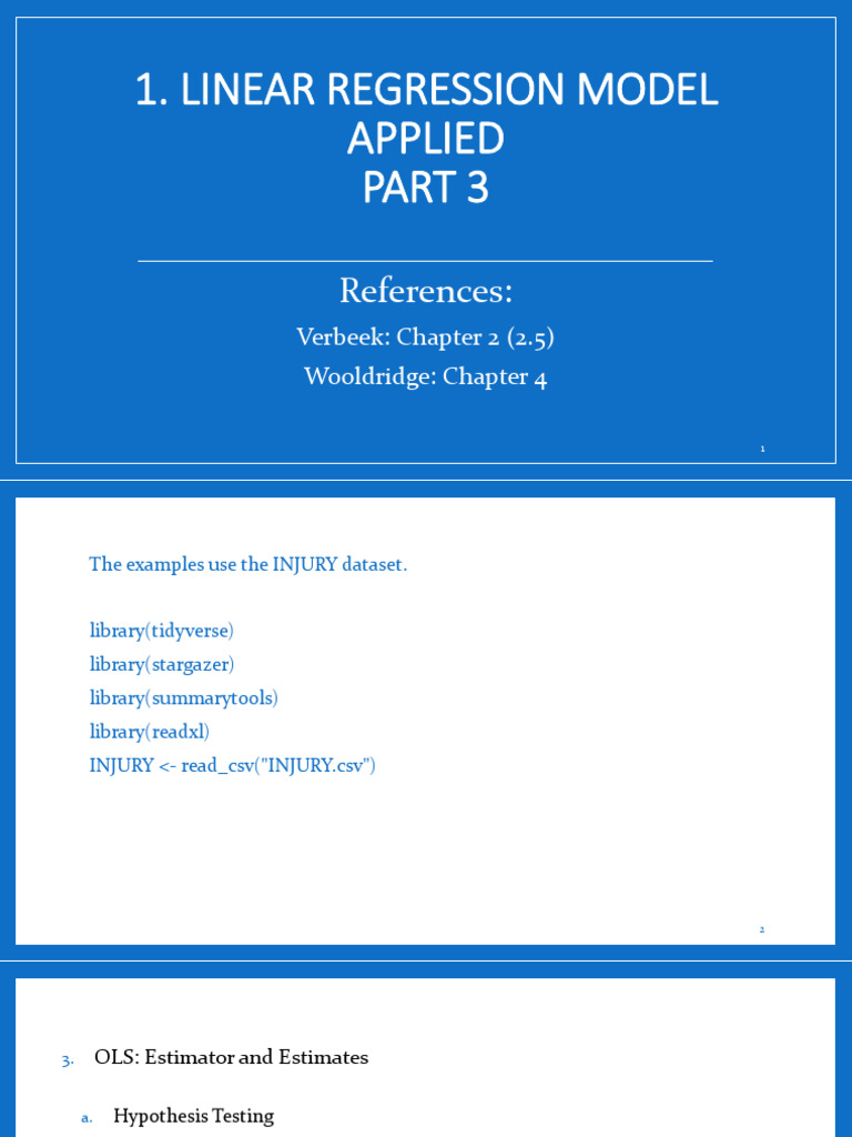 Linear Regression Model - Applied - Part 3 | PDF | Statistical ...