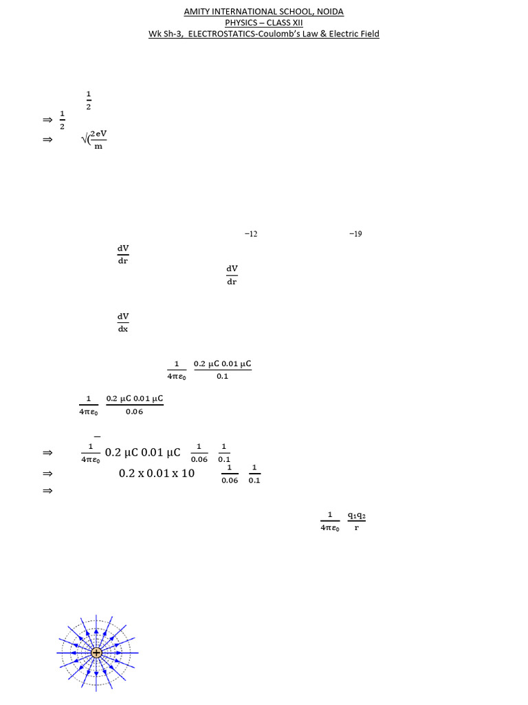 Ch-1, Wks-3 Solns | PDF | Electronvolt | Electron