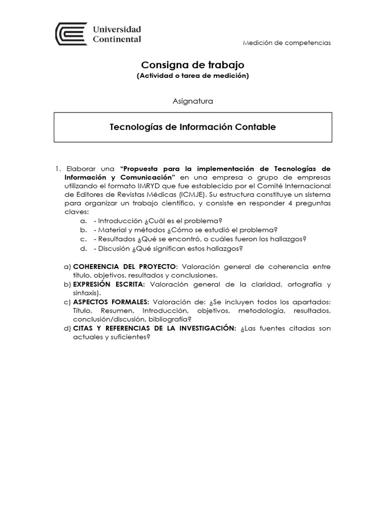 Consigna Examen Final TIC | PDF
