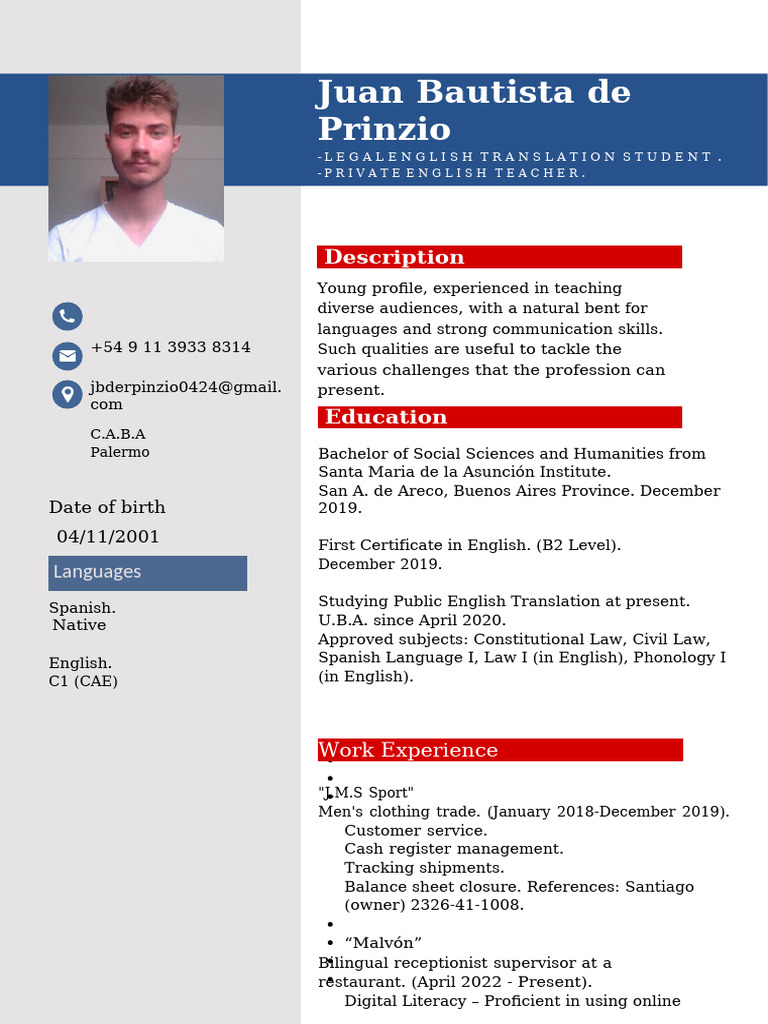 English Curriculum Vitae | PDF