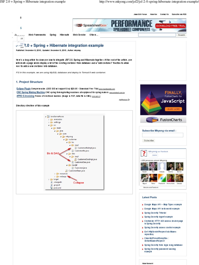 JSFHibernate Spring | PDF | Java Servlet | Java Server Faces