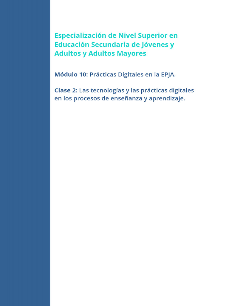 Las Tecnologías y Las Prácticas Digitales en Los Procesos de Enseñanza y Aprendizaje | PDF ...