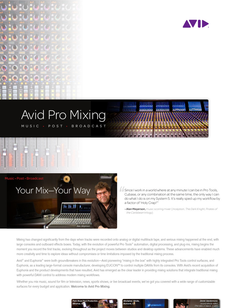 Avid Pro Mixing-V10 | PDF | Sound Production Technology | Audio Electronics