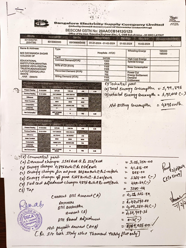 7.1.2.1-Doc-2c.-BESCOM-Electricity-Bills | PDF