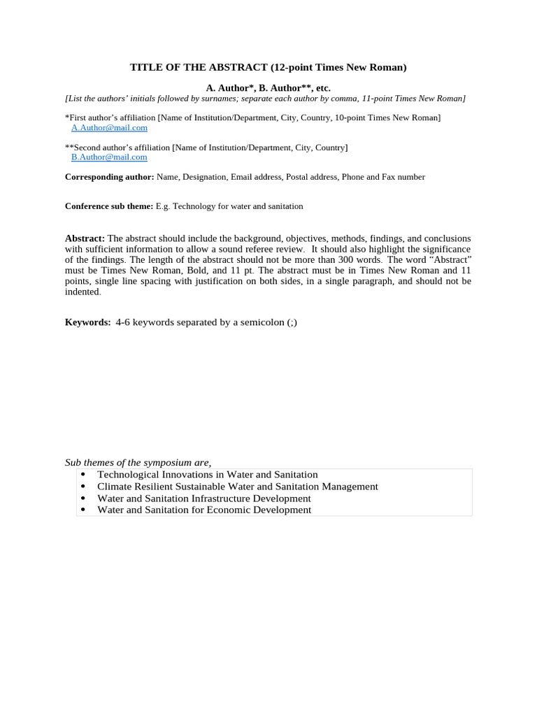 Abstract Template | PDF