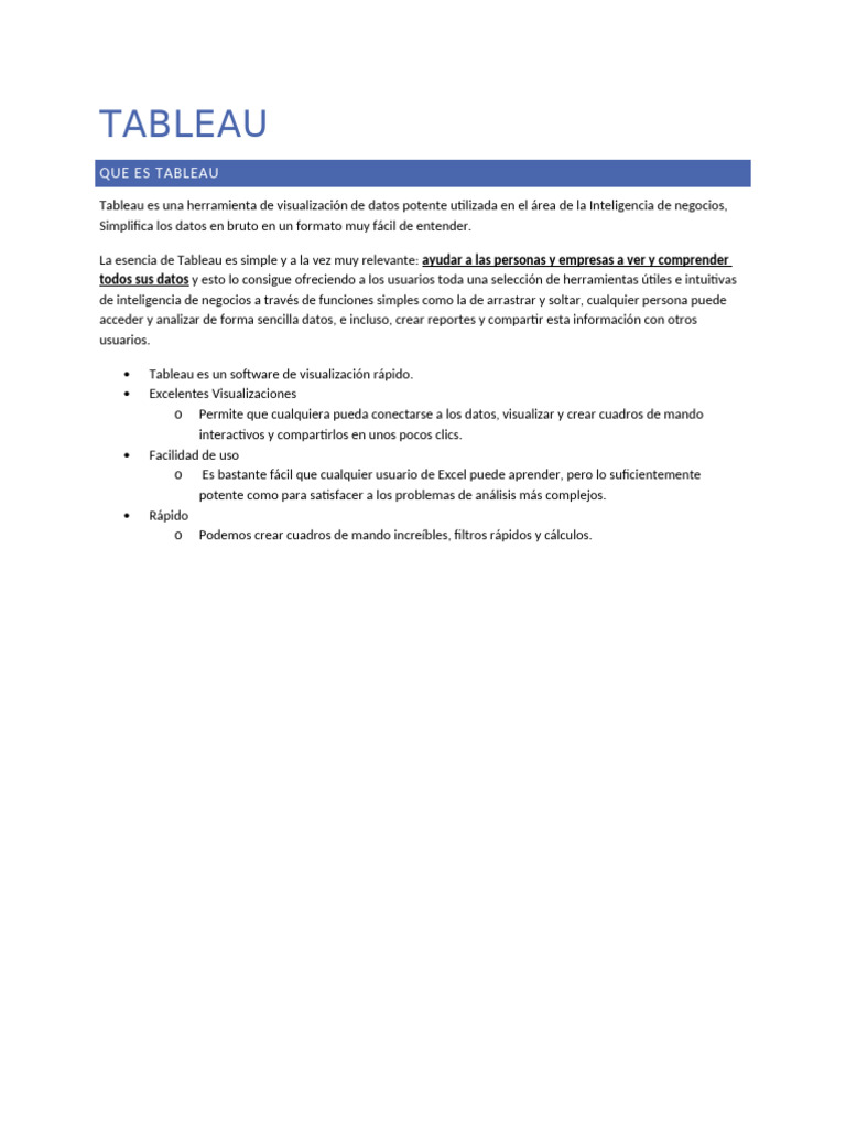 Tableau Desktop Basico | PDF | Informática | Software