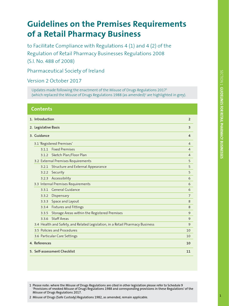 01-6 Premises Requirements V1 | PDF | Pharmacy | Pharmacist