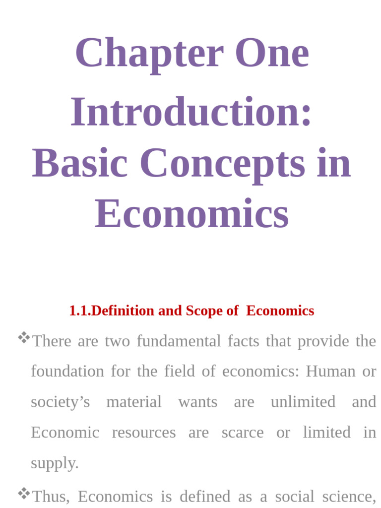 MICRO PPT Chapter One | PDF | Economics | Macroeconomics