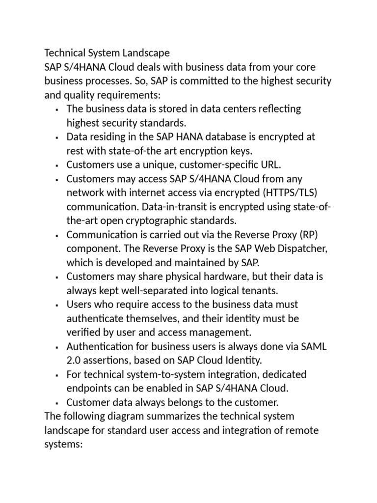 Technical System Landscape | PDF