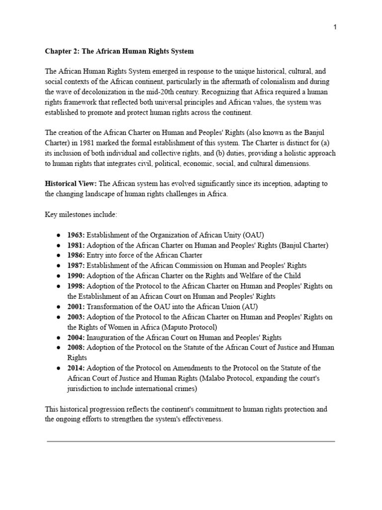 Overview of the African Human Rights System | PDF | Human Rights ...