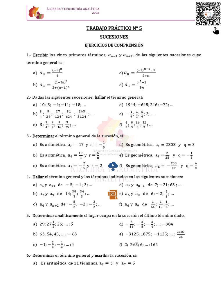 U5 SUCESIONES - 2024 Con QR | PDF | Ajedrez