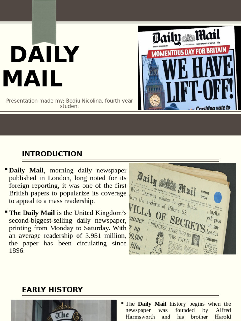 Daily Mail: History and Evolution | PDF | Newspapers | Entertainment